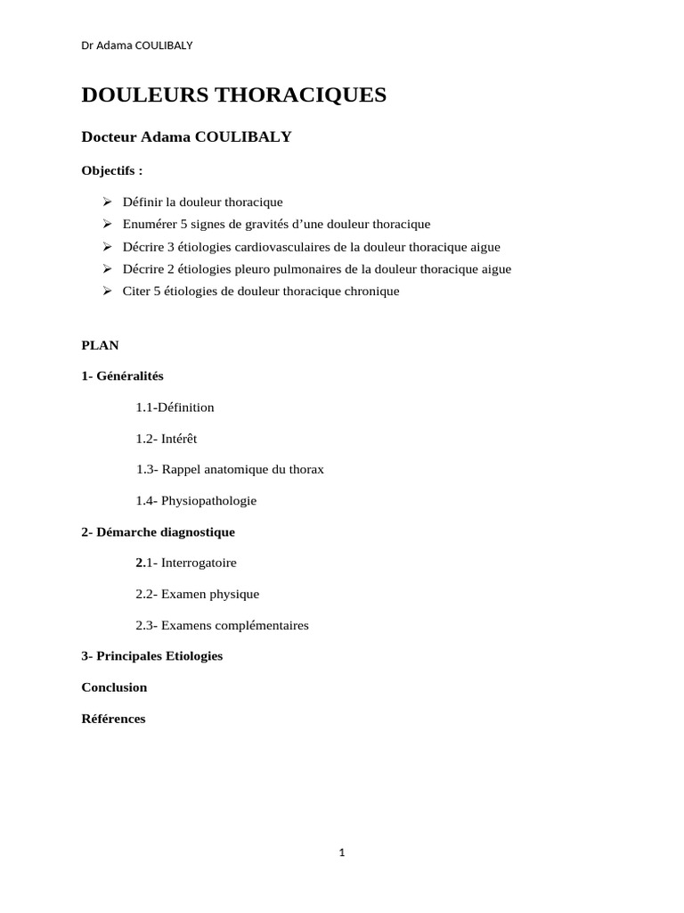 DOULEURS THORACIQUES-1 | PDF | Infarctus du myocarde | Électrocardiographie