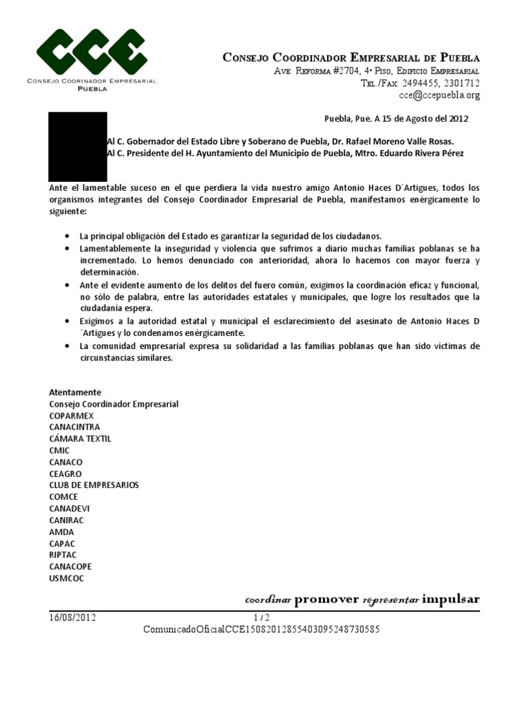 Comunicado CCE | PDF