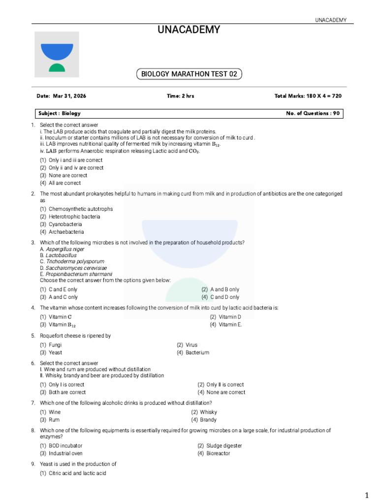 Biology Marathon Test 02 | PDF | Fertilisation | Biology