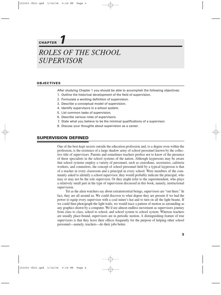 Roles of School Supervisor | PDF | Middle Schools | Teachers
