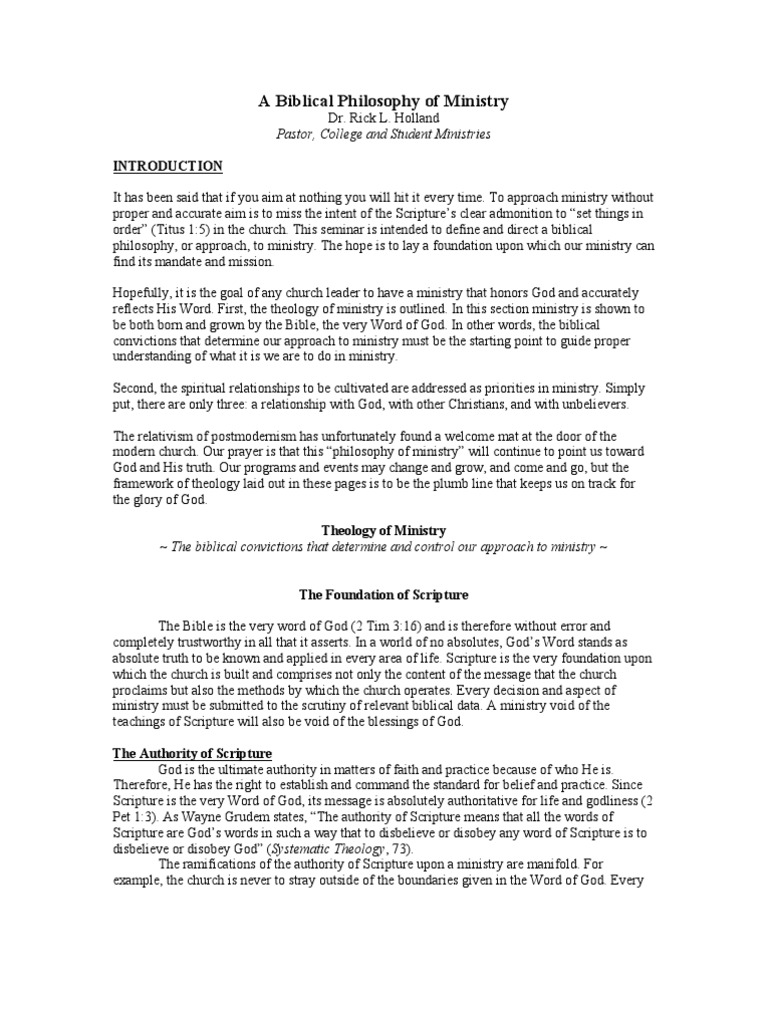 A Biblical Philosophy of Ministry | Spiritual Gift | Glory (Religion)