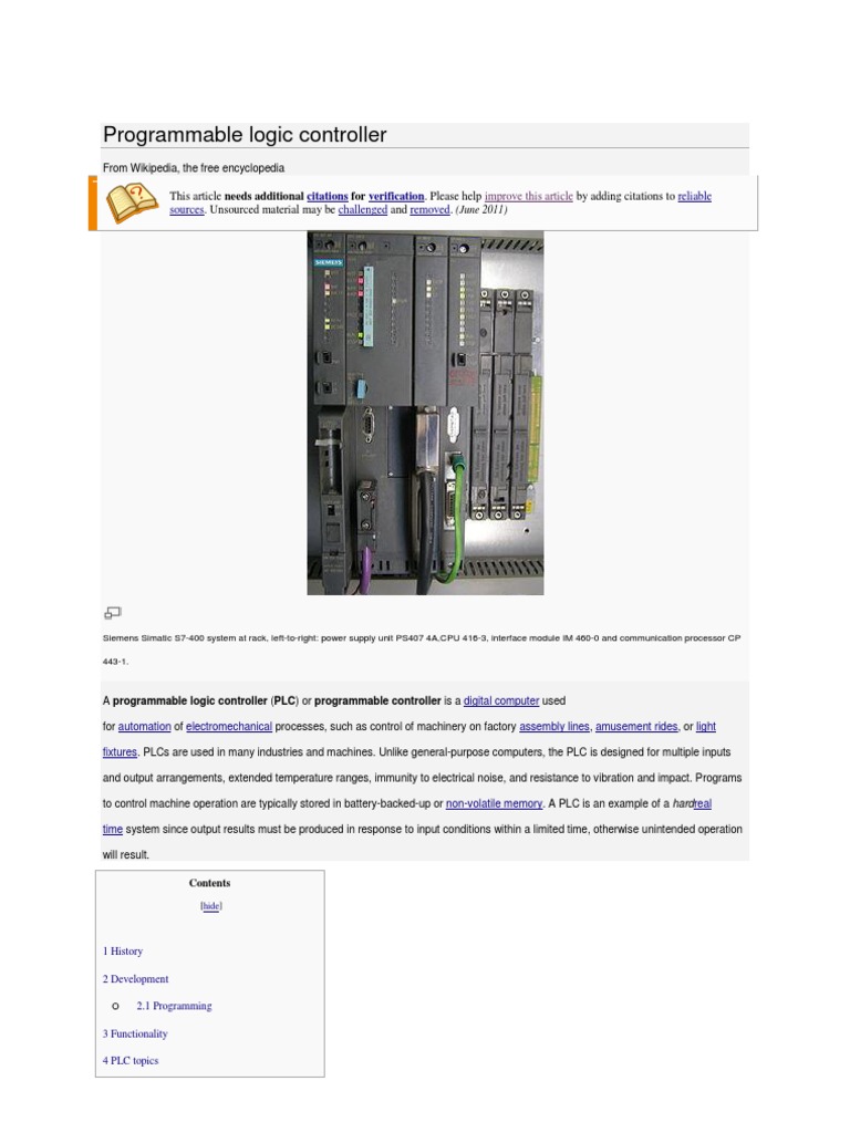 Programmable Logic Controller | PDF | Programmable Logic Controller ...