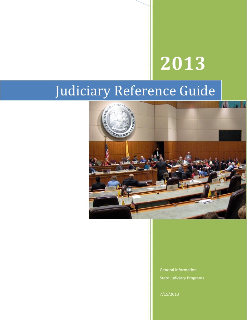 Judiciary Reference Guide: General Information State Judiciary Programs ...