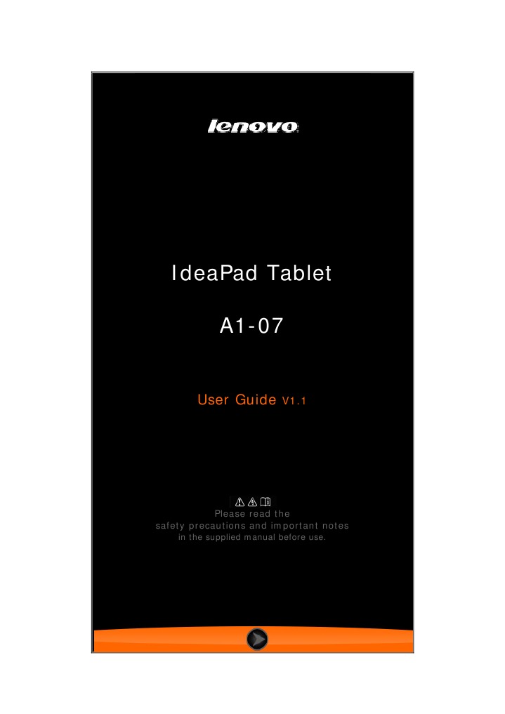 Ideapad Tablet A1-07: User Guide | PDF | Password | Bluetooth