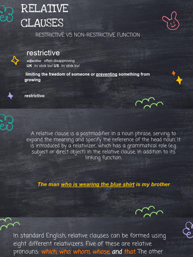 Relative Clauses-Restrictive Vs Non-Restrictive | PDF | Syntactic ...