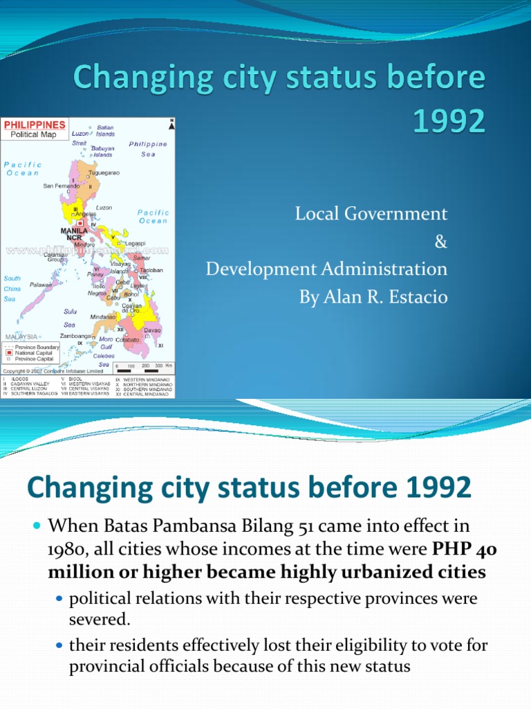 Changes in City Status Before 1992 | PDF | Political Charters ...