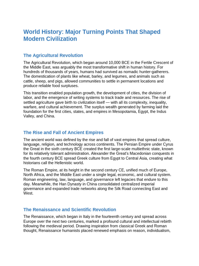 Doc5 World History | PDF | Renaissance | Civilization