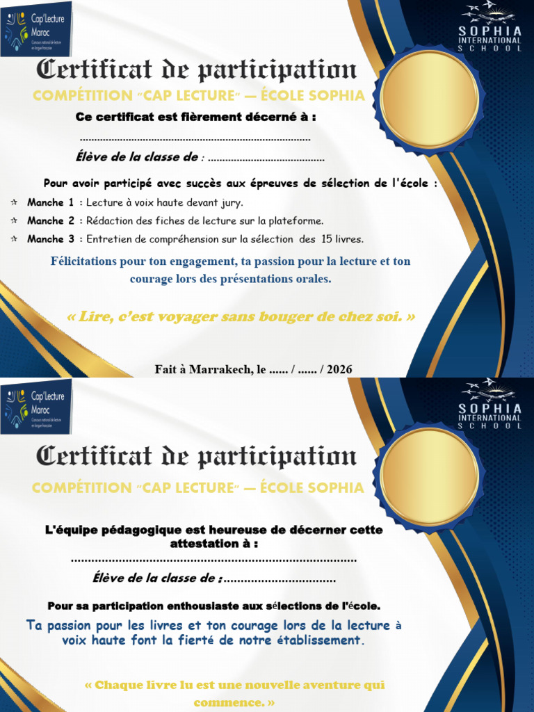 Blue and Gold Formal Certificate of Recognition | PDF