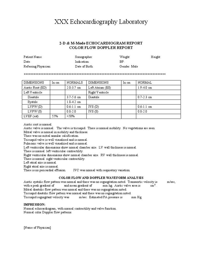 Normal Echocardiogram Results