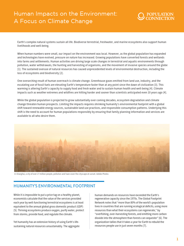 Human Impacts on the Environment 2024 Update | PDF | Climate Change ...