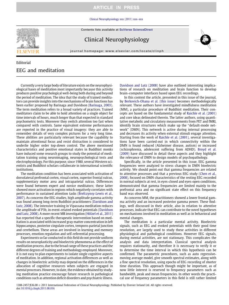 Eeg and Meditation | PDF | Electroencephalography | Meditation