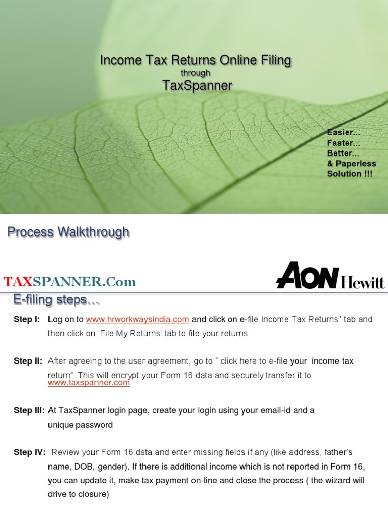 E-Filing Process Brief - Ver1 | PDF | Login | Tax Refund