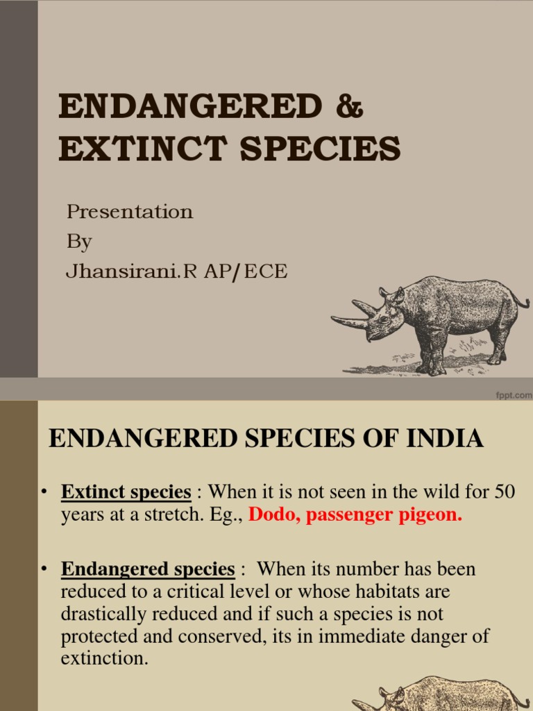 Endangered & Extinct Species | PDF | Endangered Species | Conservation ...