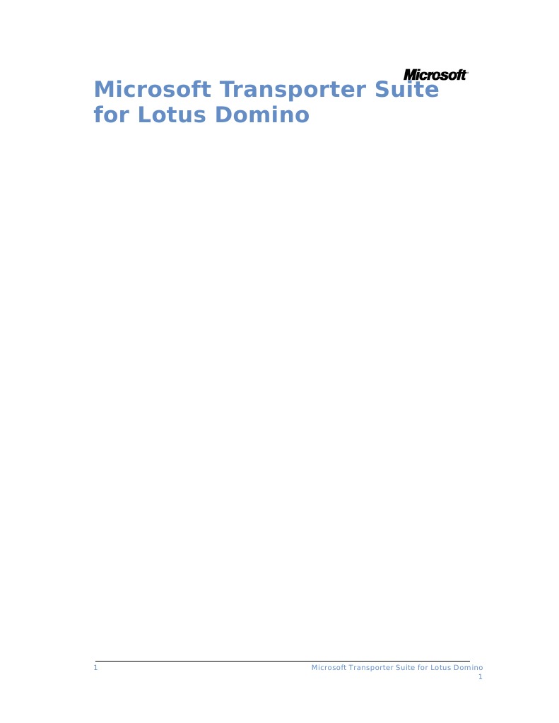 Microsoft Transporter Suite | PDF | Ibm Notes | Microsoft Exchange Server