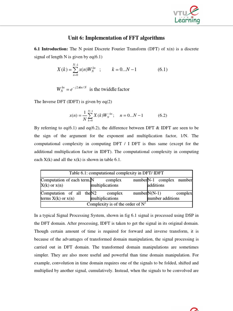 Unit 6 VTU Format | Download Free PDF | Discrete Fourier Transform ...