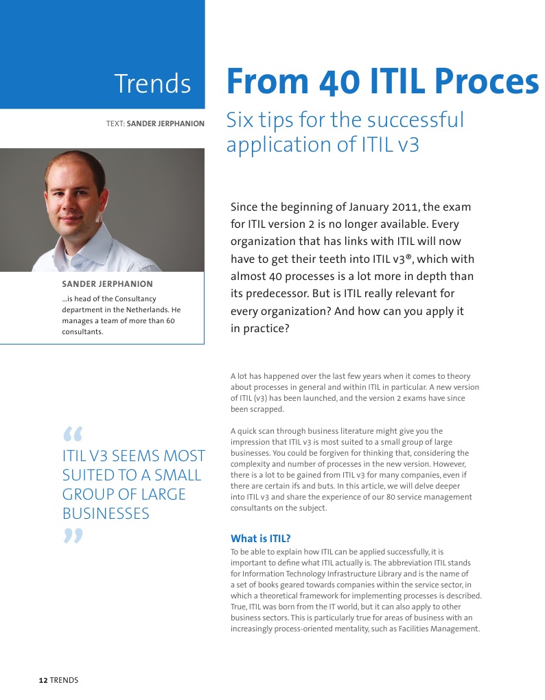 From 40 ITIL Processes To One Working Model. Six Tips For The ...