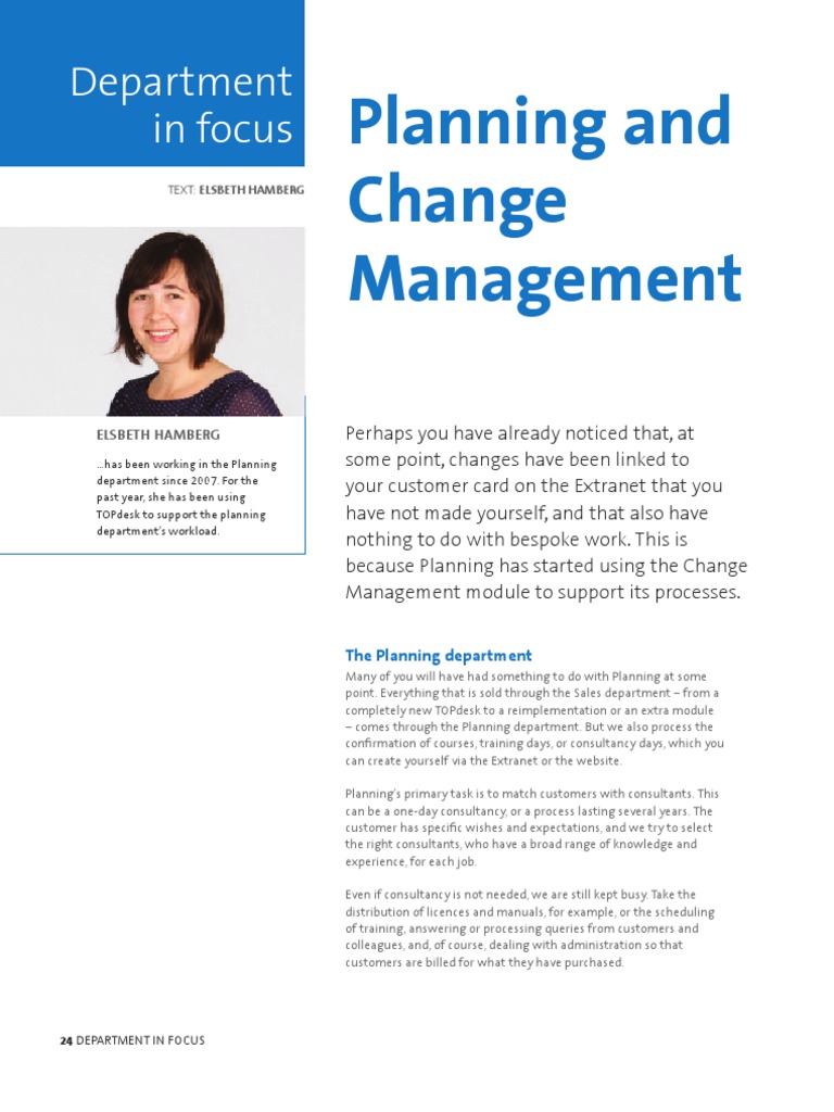 Planning and Change Management | PDF | Change Management | Customer ...
