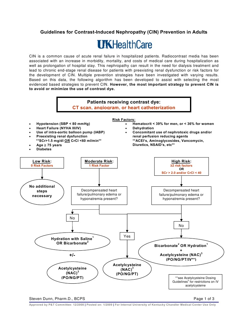 Guidelines For Contrast-Induced Nephropathy Prevention in Adults | PDF ...
