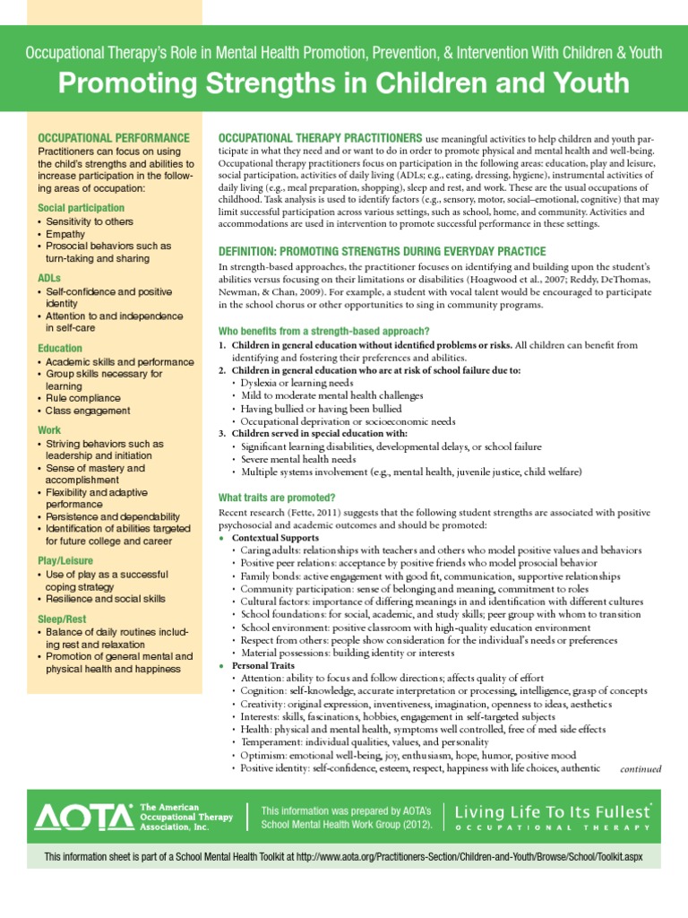 Promoting Strengths in Children and Youth | Download Free PDF ...