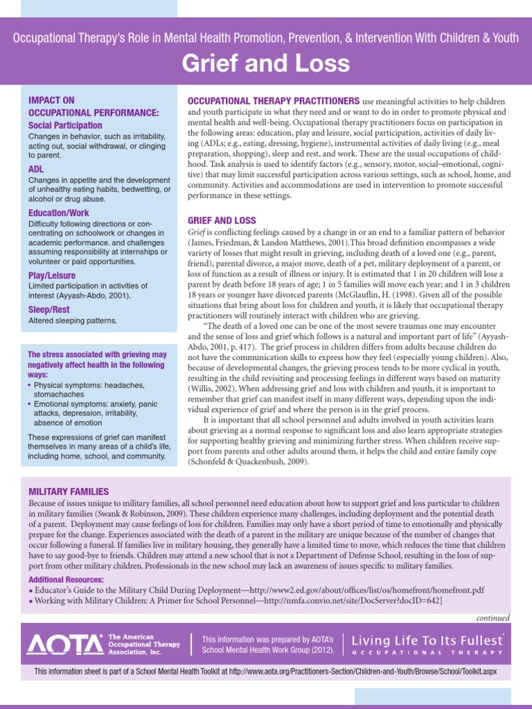Grief and Loss | Grief | Occupational Therapy