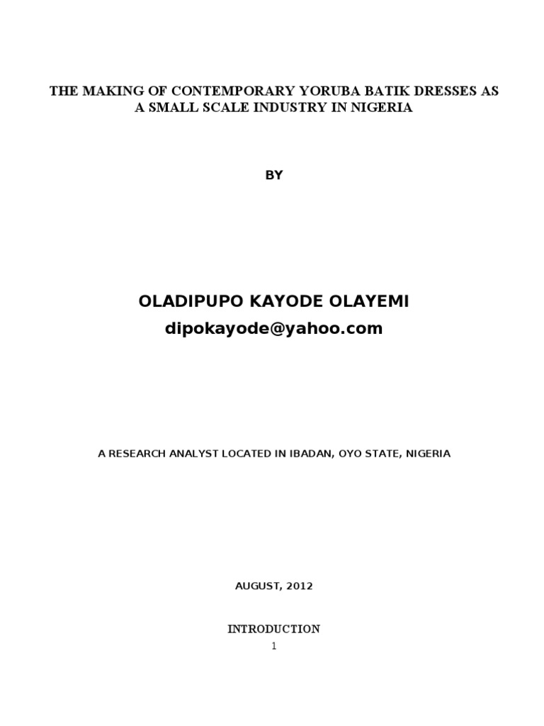 Oladipupo Kayode | PDF | Color | Textiles