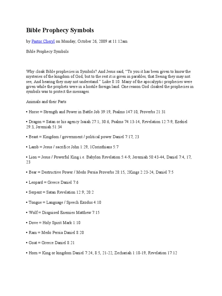 Bible Prophecy Symbols | PDF | Book Of Revelation | John The Baptist