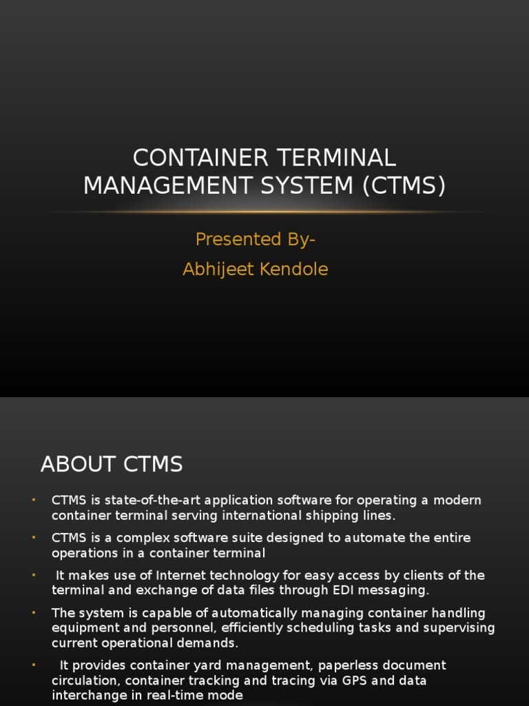 Container Terminal Management System (CTMS) | PDF | Electronic Data Interchange | Real Time ...