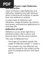 Class 10 NCERT Light Solutions | PDF | Mirror | Optics