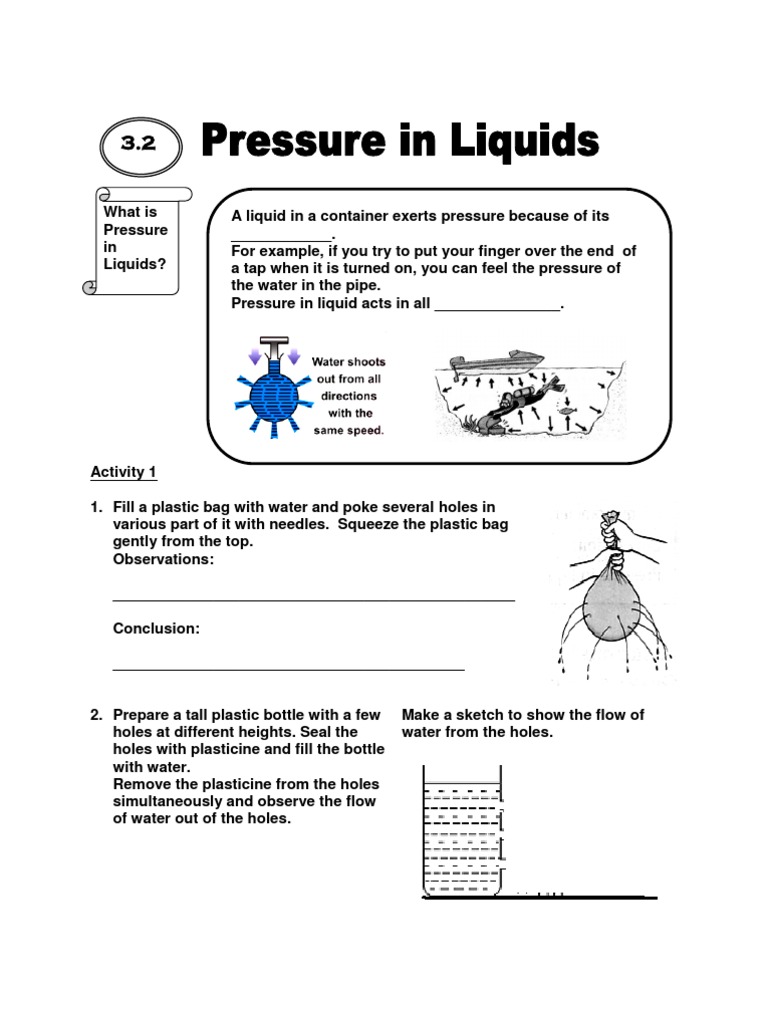 3.2 Liquid Pressure 2012 | Pressure | Liquids