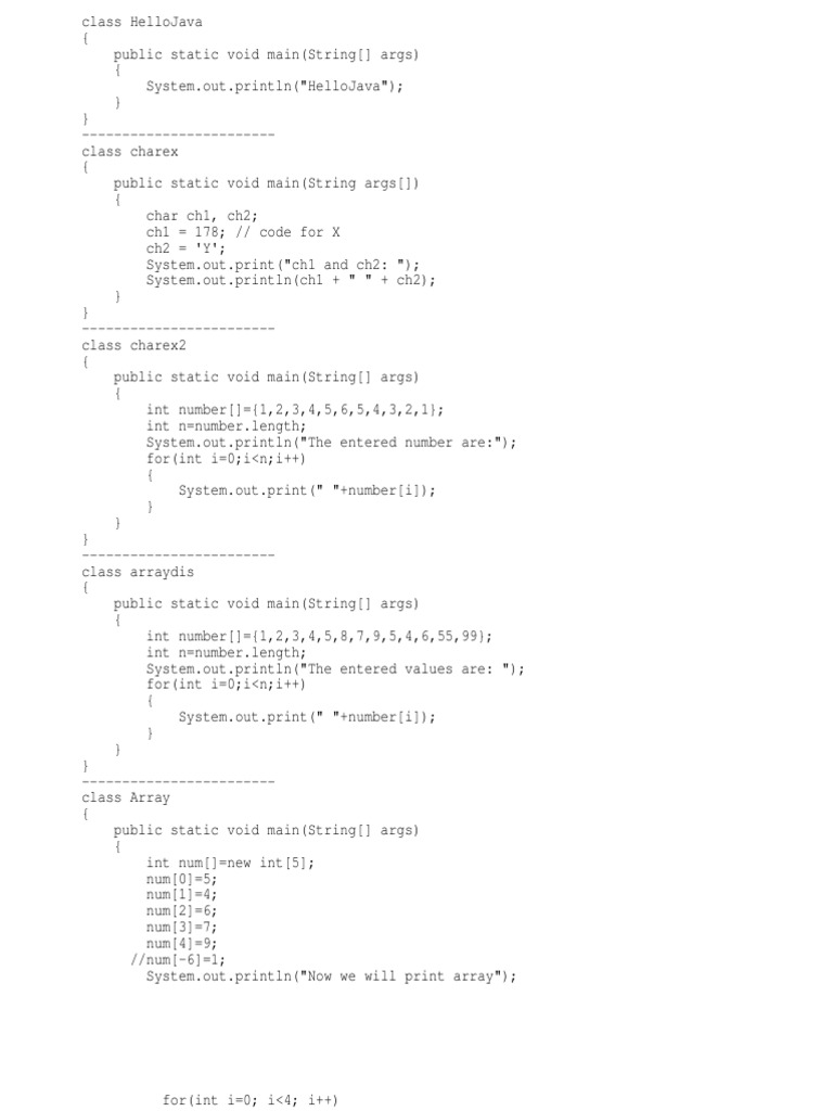 Basic Java Programs | PDF | Integer (Computer Science) | Metalogic Basic Java Programs | PDF | Integer (Computer Science) | Metalogic