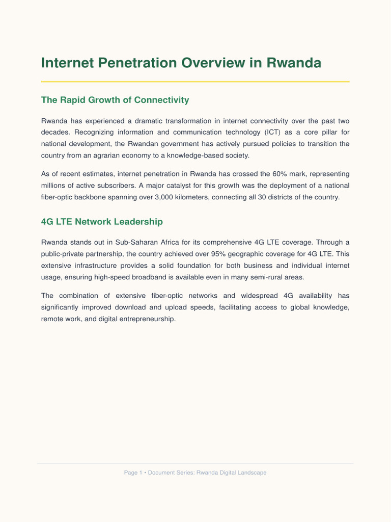 Rwanda Internet Overview | PDF
