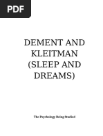 Dement and Kleitman Study on Dreaming | PDF | Rapid Eye Movement Sleep ...