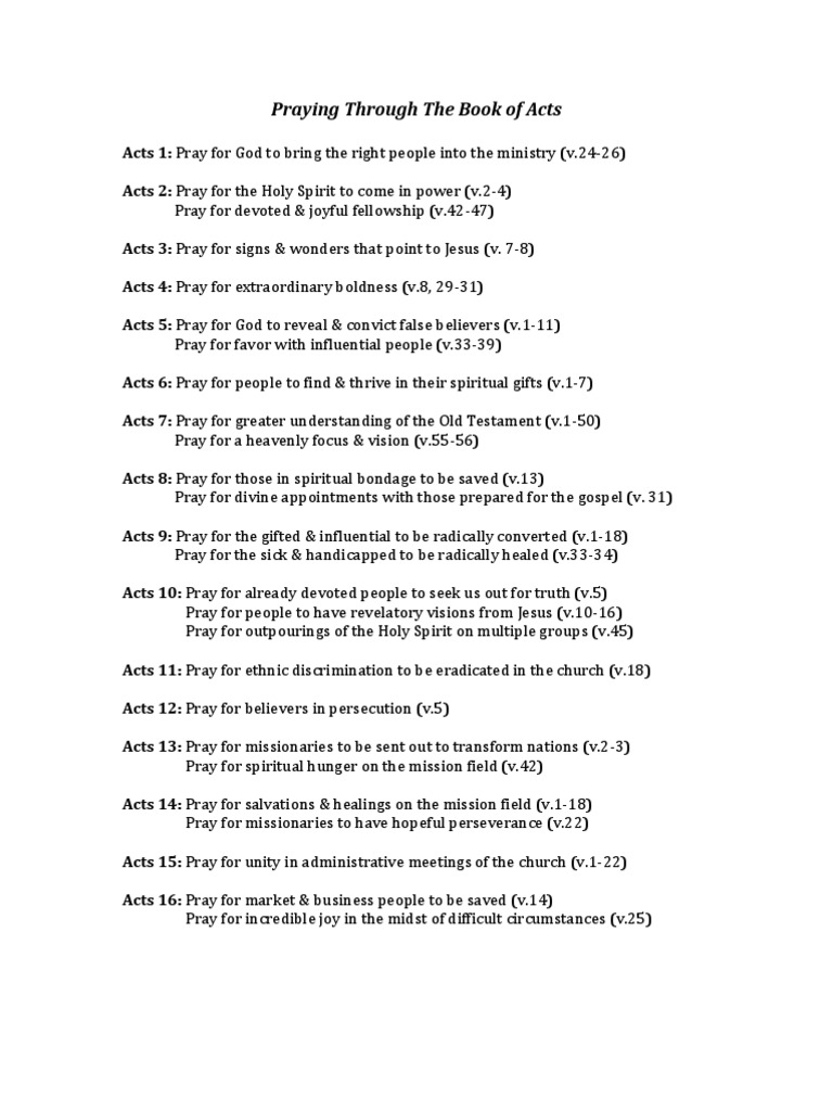 Praying Through The Book of Acts | PDF