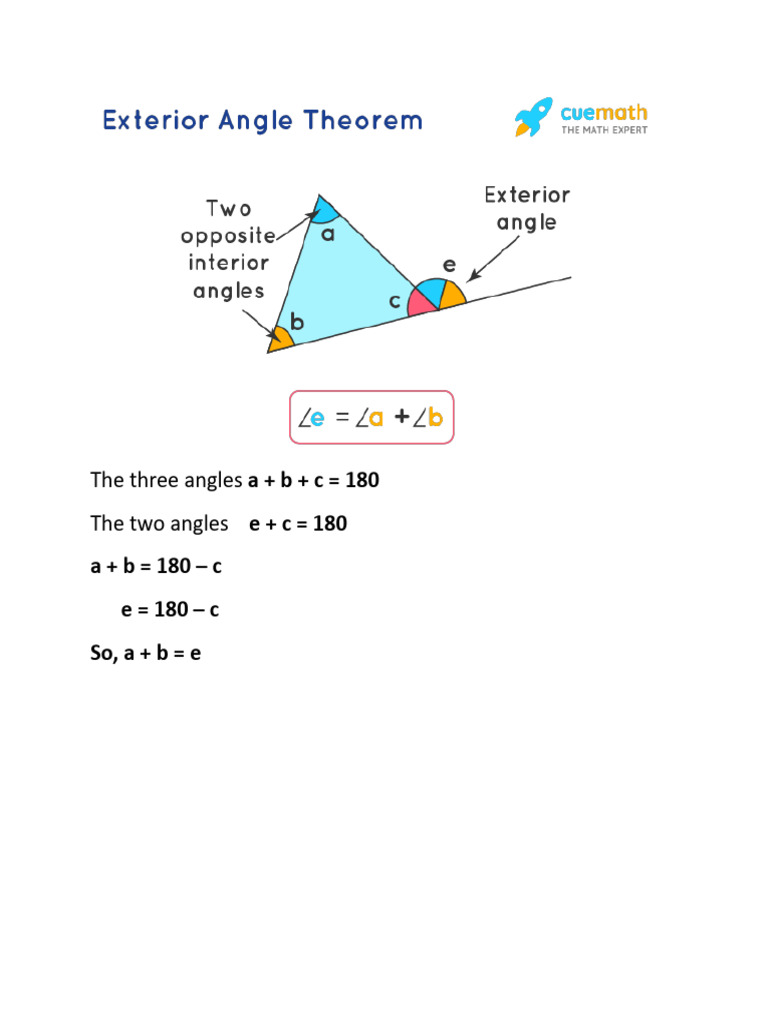 Exterior Angle of a Triangle | PDF