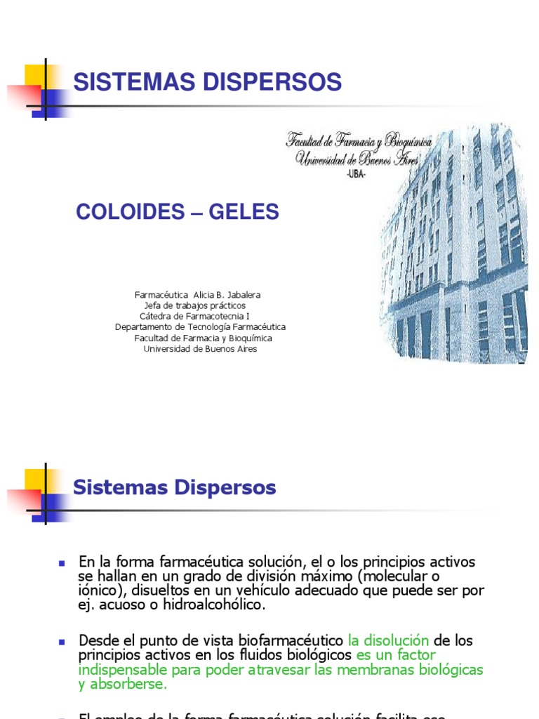 Sistemas Dispersos | PDF | Coloide | Tensioactivo