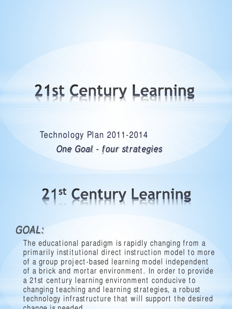 21 Century Learning Tech Plan | Download Free PDF | Educational ...
