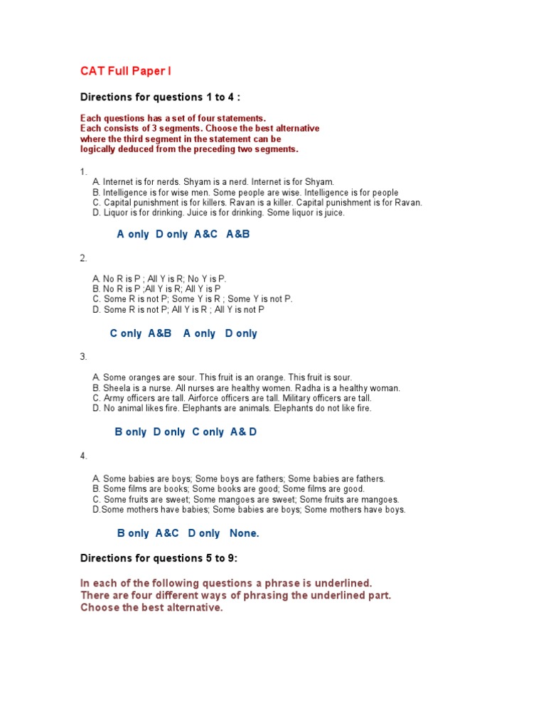 CAT Full Paper I | PDF