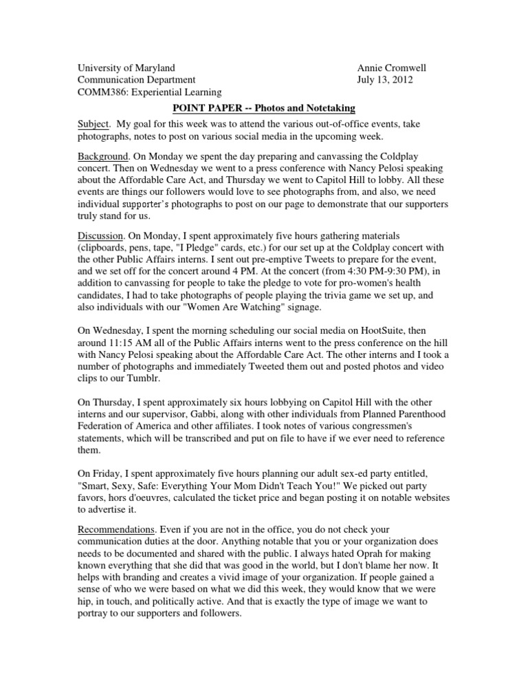Point Papers Week 7 | PDF | Politics | Social Science