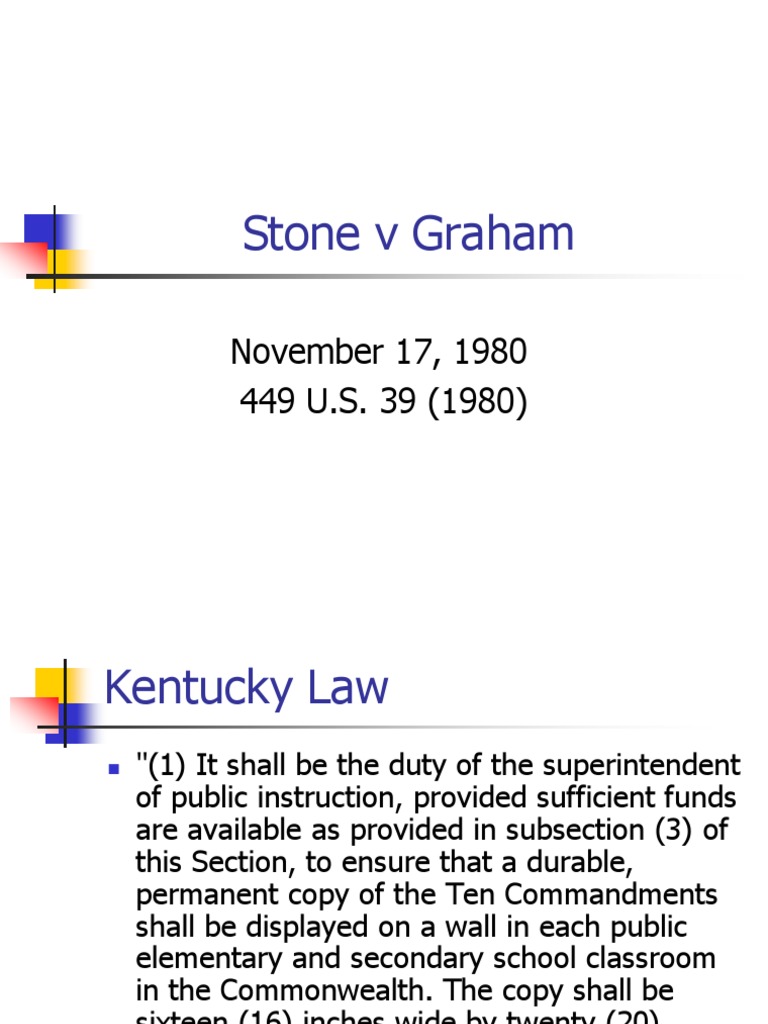Stone V Graham | PDF | Establishment Clause | Civil Rights And Liberties