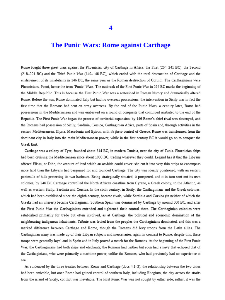 Ancient Rome Social and Historical Documents From ... ---- (4 the Punic ...
