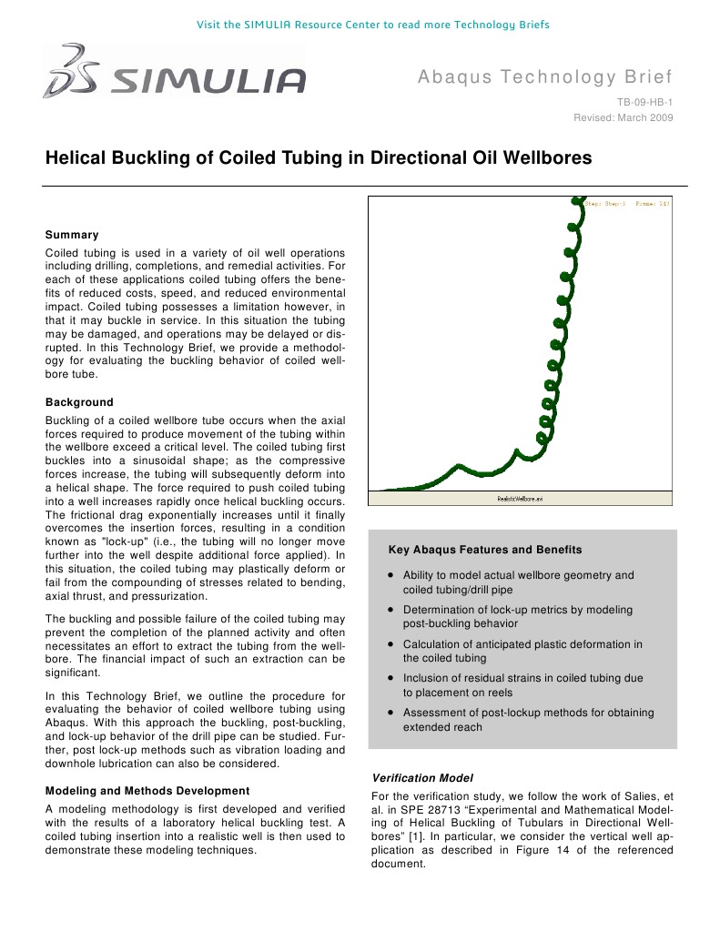 Helical Buckling of Coiled Tubing in Directional Oil Wellbores 2009 ...