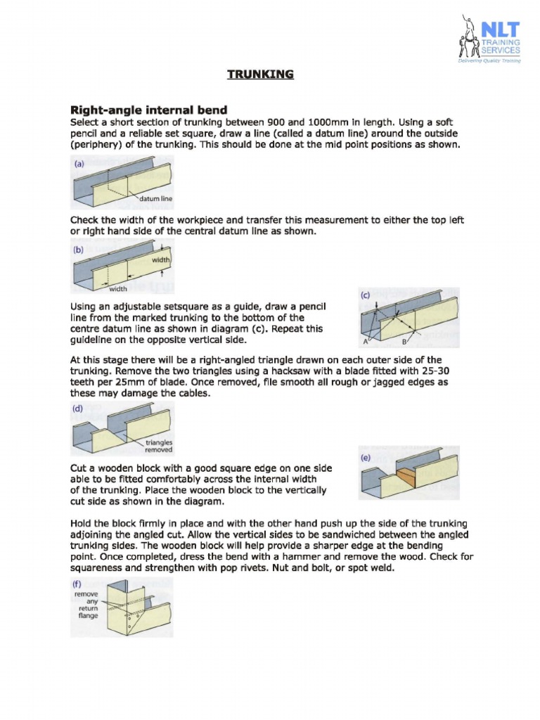 Trunking Cutting Techniques Guide | PDF | Metalworking | Tools