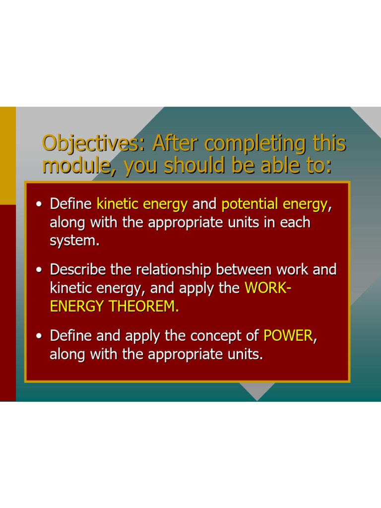 Work Energy Power Slides | PDF