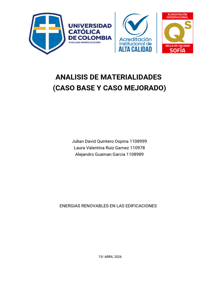 Analisis de Materialidades (Caso Base y Caso Mejorado) | PDF