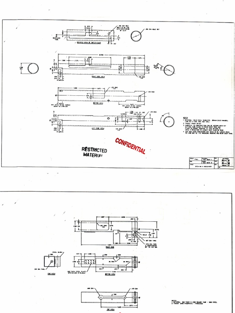 Firearms - SMG and MG Reciever Blueprints | PDF | Weaponry