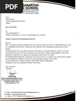 Outstanding School Fees Notification | PDF