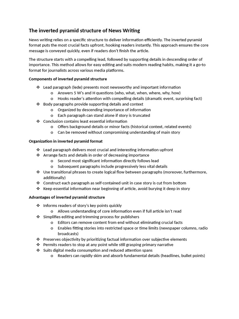 The Inverted Pyramid Structure | PDF | Information | News