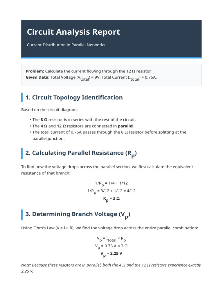 Physics Circuit Analysis Solution | PDF