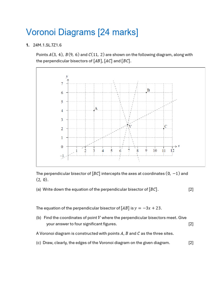 Voronoi Diagrams Practice | PDF | Perpendicular | Euclid