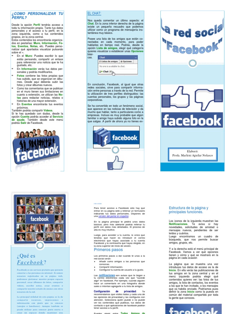 Triptico Facebook | PDF | Facebook | Servicio de redes sociales